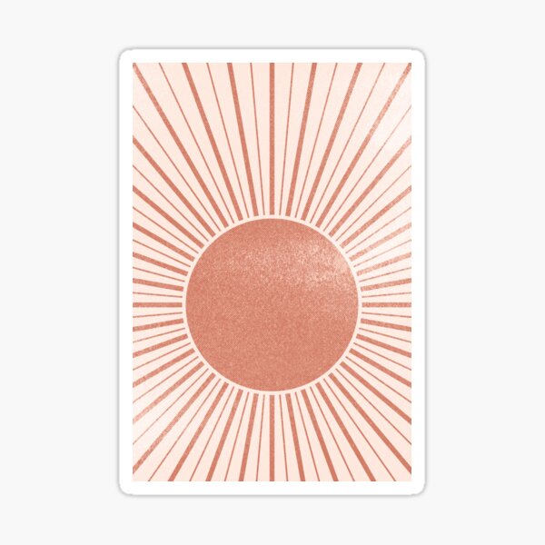 "Blush mid-century modern sunrise" Sticker for Sale by TanyaMakesART ...