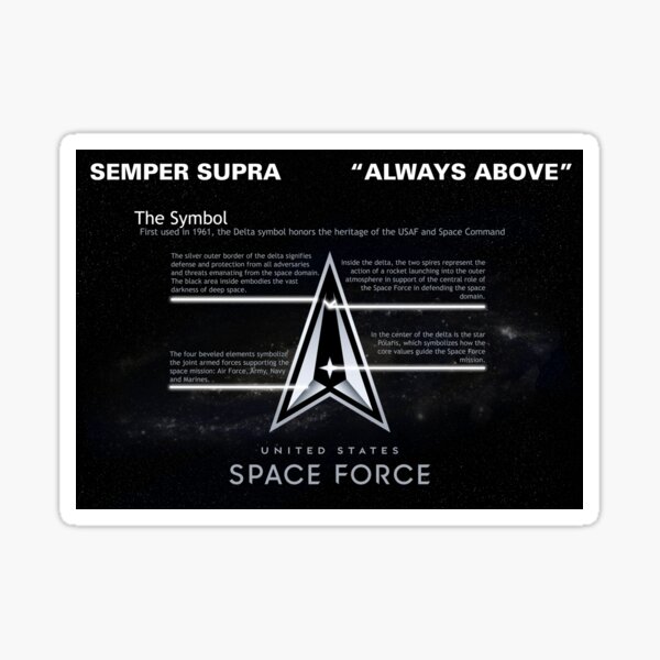 "U.S. Space Force logo and motto." Sticker for Sale by AmericanInfidel ...
