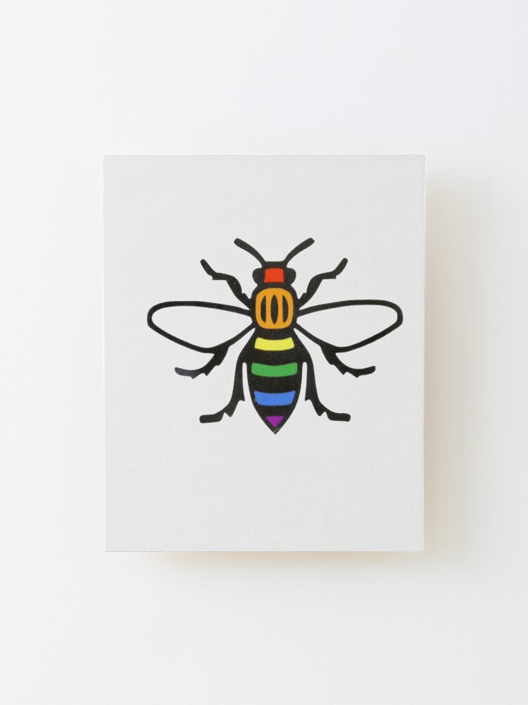"Manchester Bee Rainbow Face Mask " Mounted Print for Sale by ...