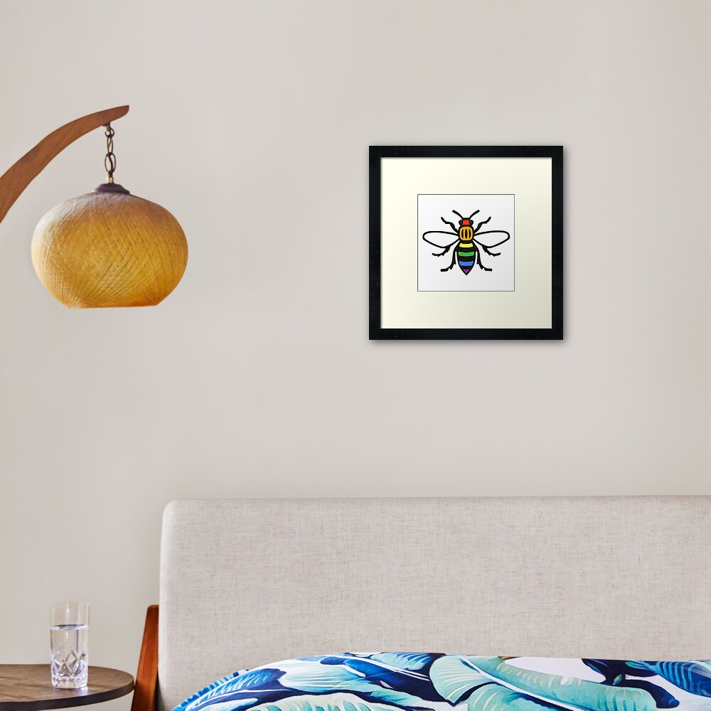 "Manchester Bee Rainbow Face Mask " Framed Art Print for Sale by ...