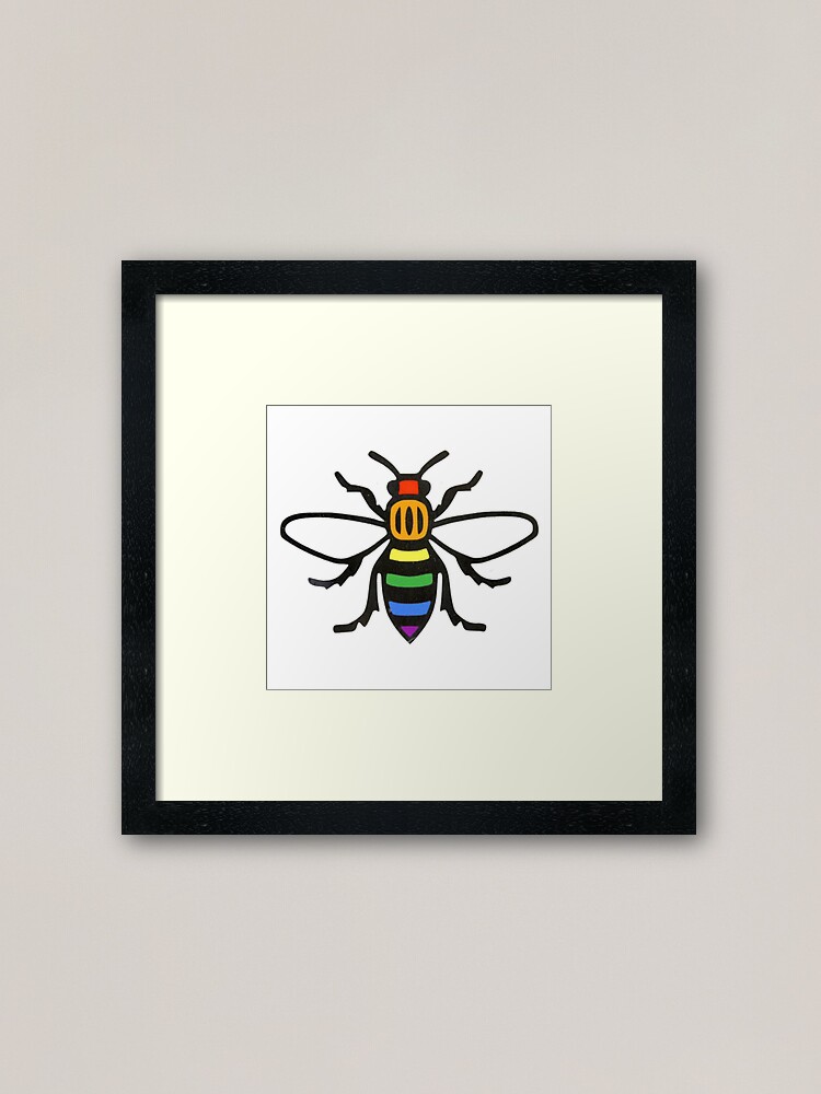 "Manchester Bee Rainbow Face Mask " Framed Art Print for Sale by ...