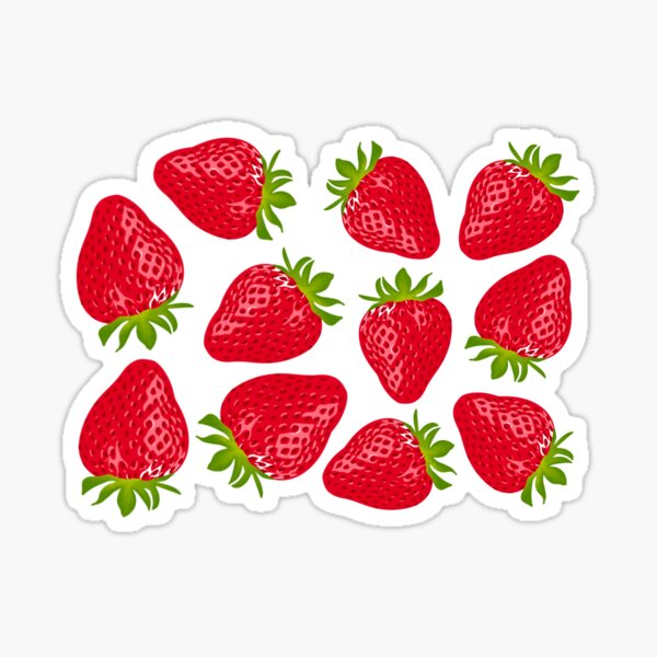 "Strawberries" Sticker for Sale by meglauren | Redbubble