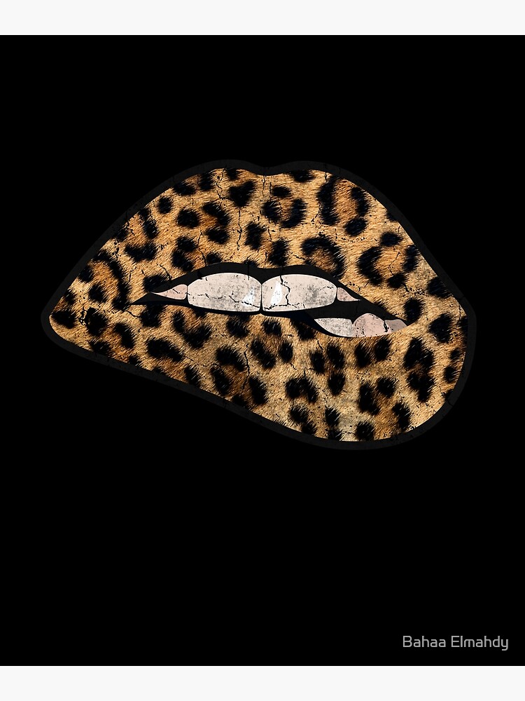 "Sexy Woman Lips With Tiger Style, Biting Woman Lips" Art Print for ...