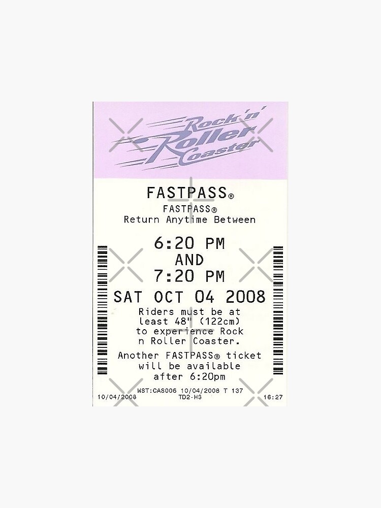 "Rock N Roller Coaster Fastpass" Sticker for Sale by alisam19 | Redbubble