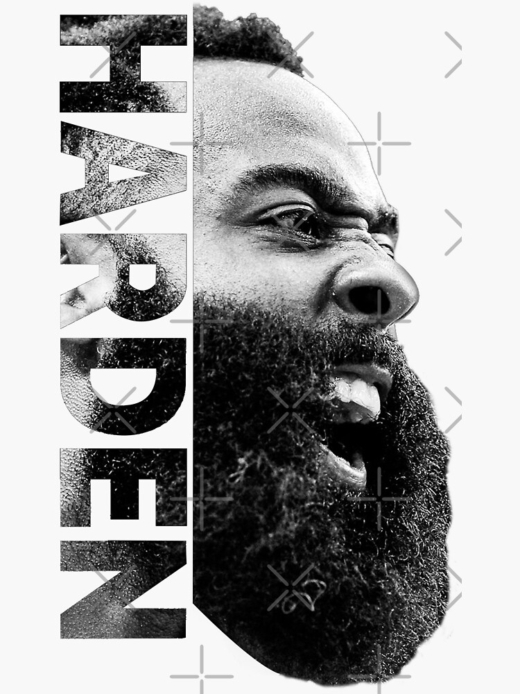"James Harden - Black & White" Sticker by AYA-Design | Redbubble