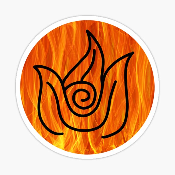 "Fire Nation symbol" Sticker by k16kynita | Redbubble