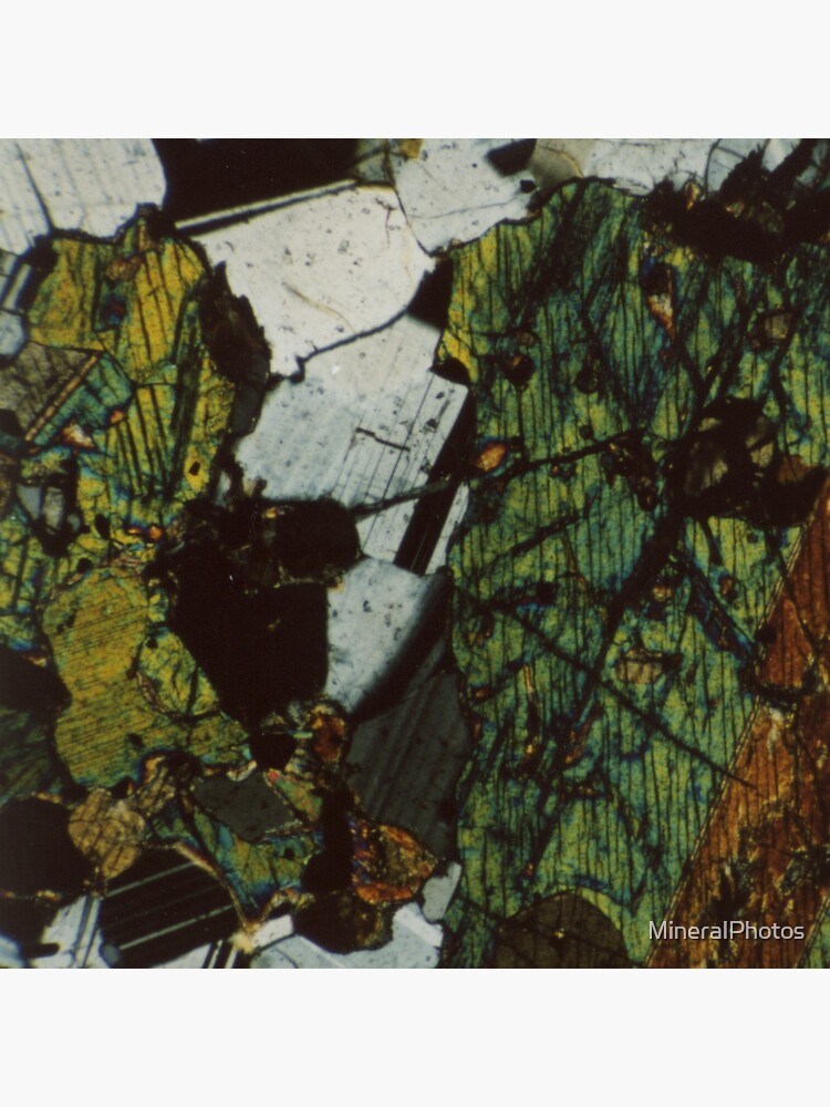 "Twinned Pyroxene and Feldspar - Thin Section Art" Sticker for Sale by ...