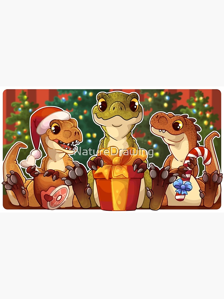 "New Year dinosaurs" Poster for Sale by NatureDrawing | Redbubble
