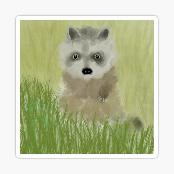 "Cute Raccoon Sticker" Sticker by balloonbreath | Redbubble