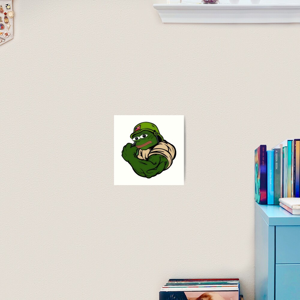" Pepe sticker Pepe the frog military War funny meme " Art Print for ...
