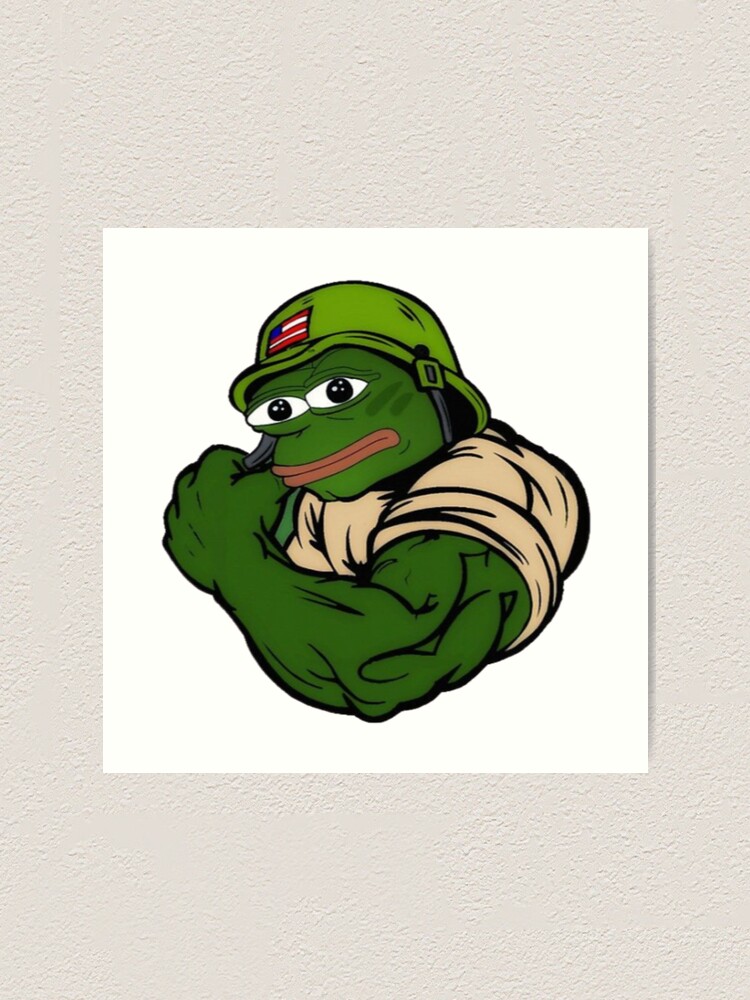 " Pepe sticker Pepe the frog military War funny meme " Art Print for ...
