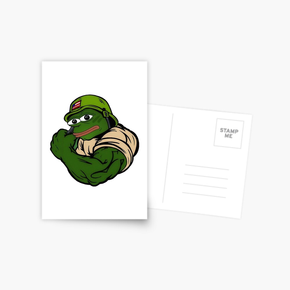 " Pepe sticker Pepe the frog military War funny meme " Postcard by ...
