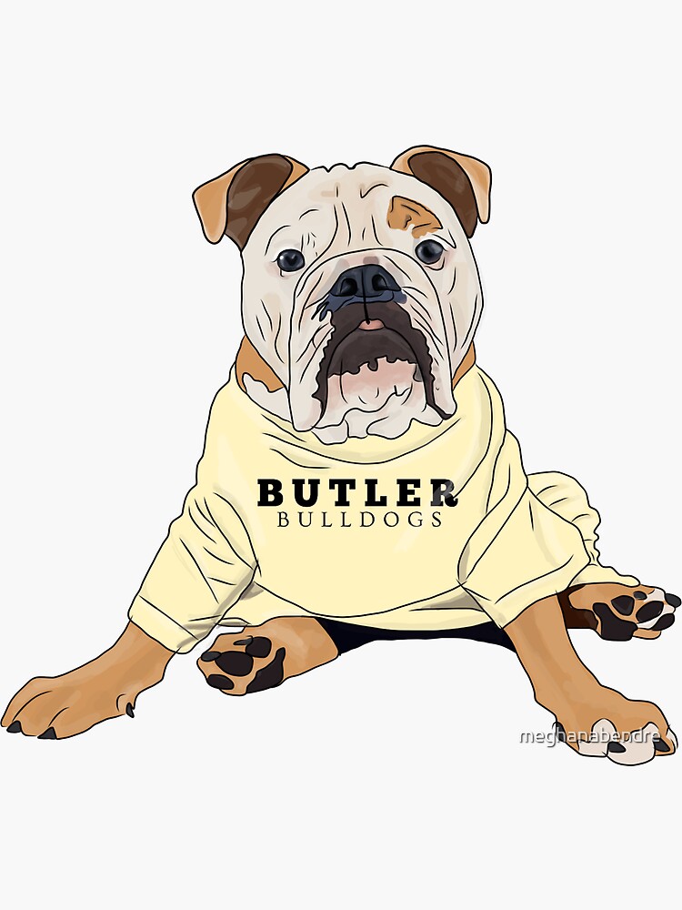 "Butler University Bulldog In Shirt BUTTER YELLOW" Sticker for Sale by ...