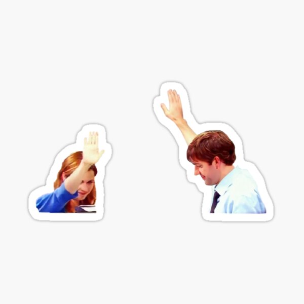 Jim And Pam Air High Five Sticker For Sale By Josdaly23 Redbubble