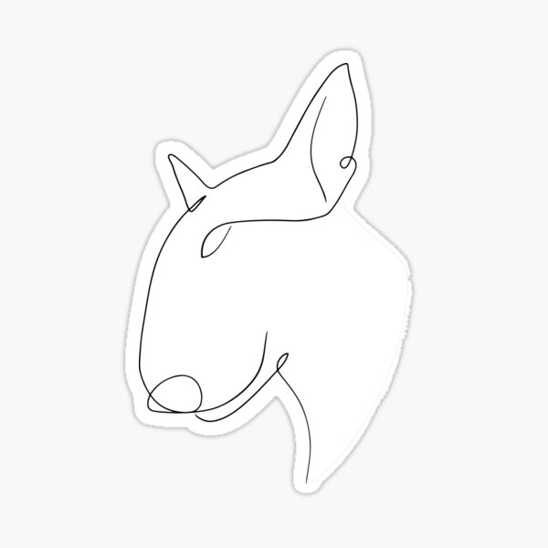 "Bull Terrier Dog Line Art" Sticker for Sale by TailTrails | Redbubble