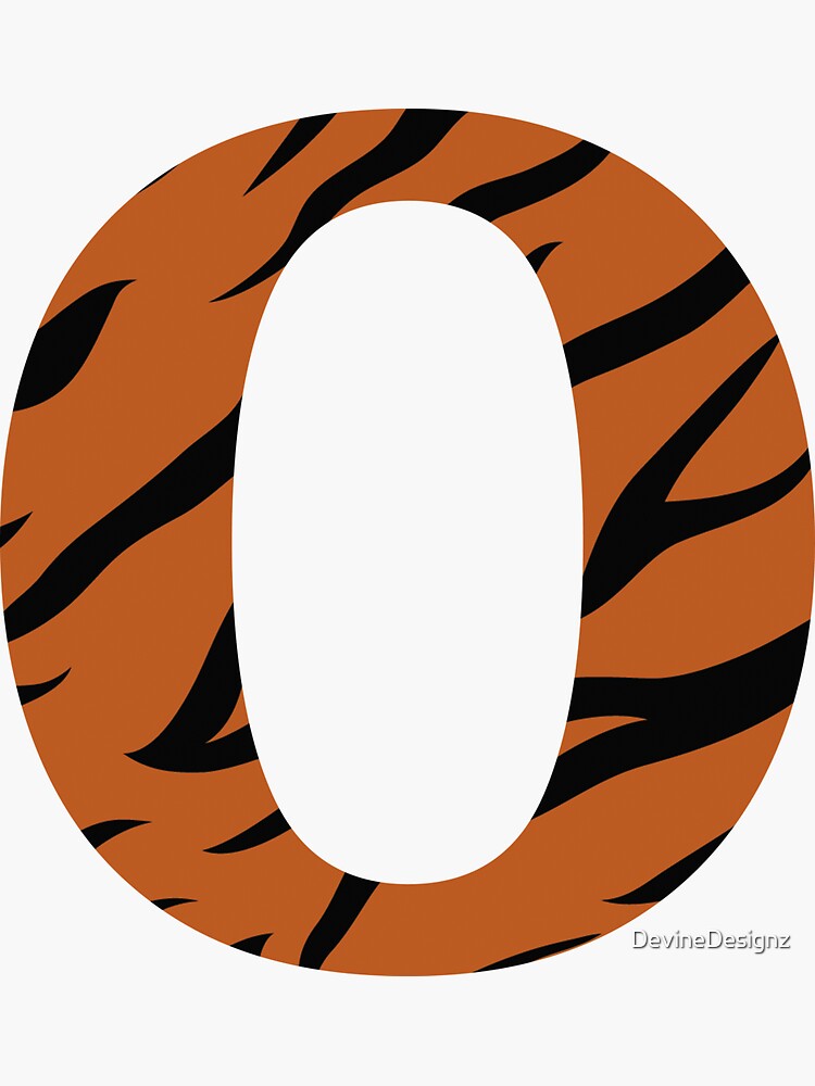 "Letter O Tiger Skin" Sticker for Sale by DevineDesignz | Redbubble