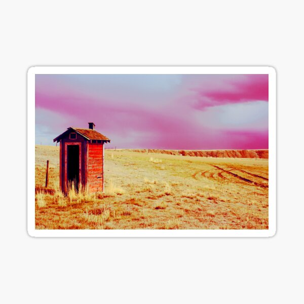 "Prairie Outhouse in Pink" Sticker by HPSomerset | Redbubble