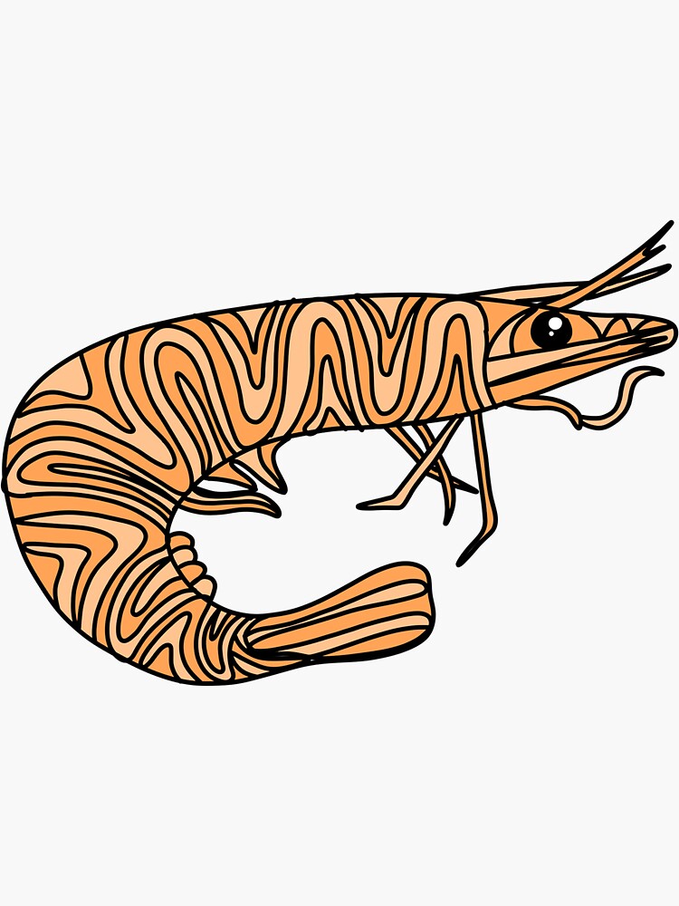 "Cute Shrimp In The Ocean" Sticker by AbstractPlanet | Redbubble