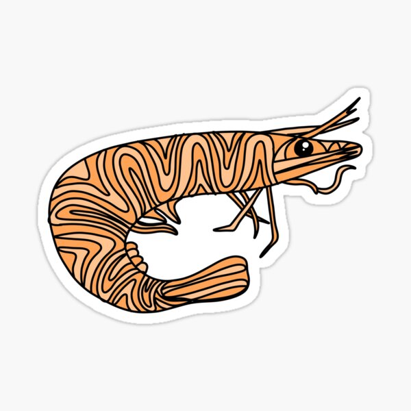 "Cute Shrimp In The Ocean" Sticker by AbstractPlanet | Redbubble