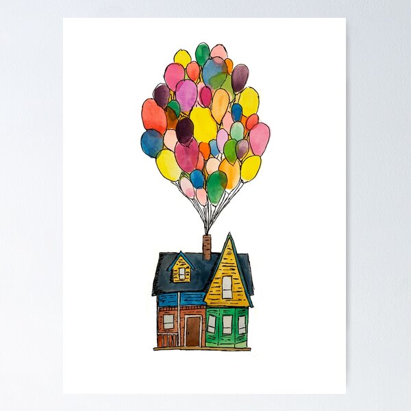 "Up House with Balloons" Poster for Sale by stephydoodlebug | Redbubble