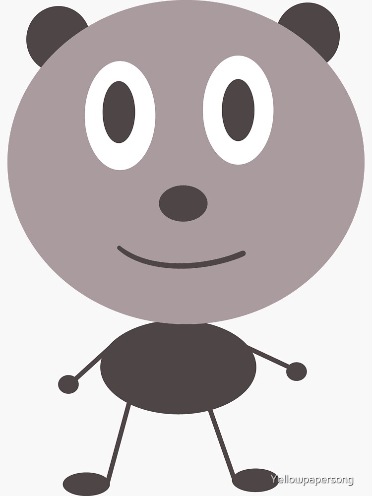 "Grey Bear Stick Figure" Sticker by Yellowpapersong | Redbubble