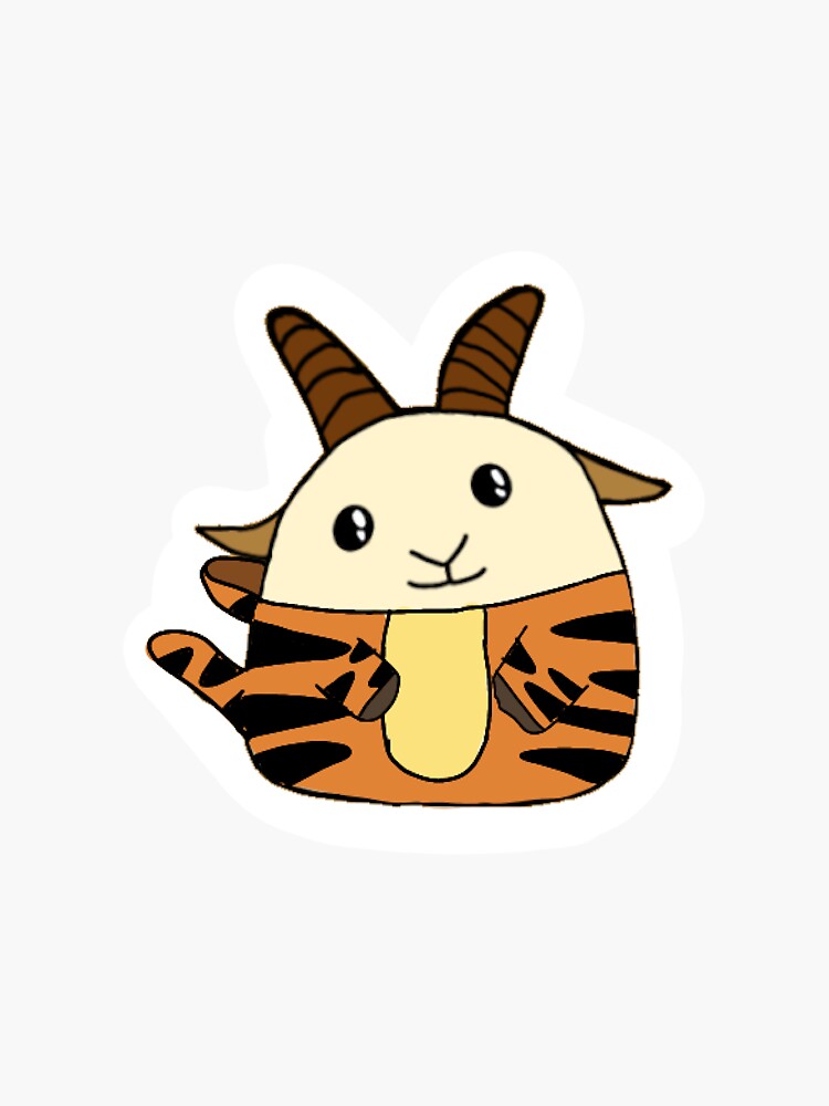 "Tiger Goat" Sticker for Sale by lilgoatiethings | Redbubble