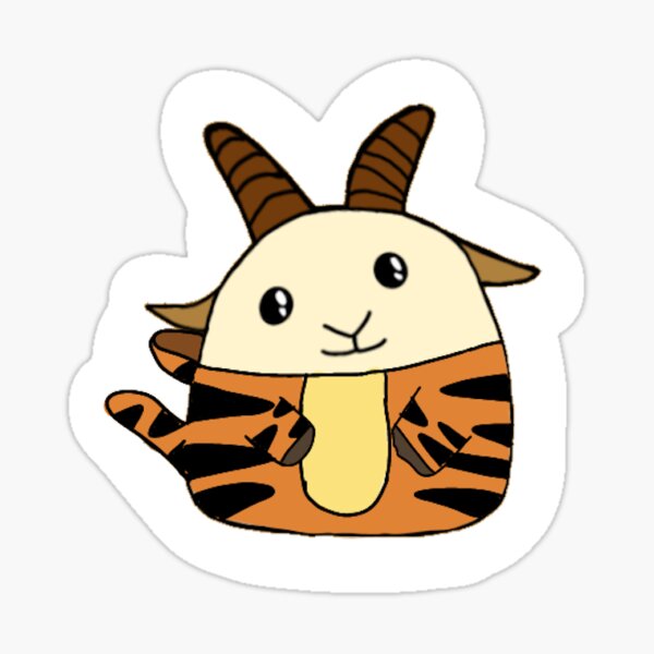 "Tiger Goat" Sticker for Sale by lilgoatiethings | Redbubble