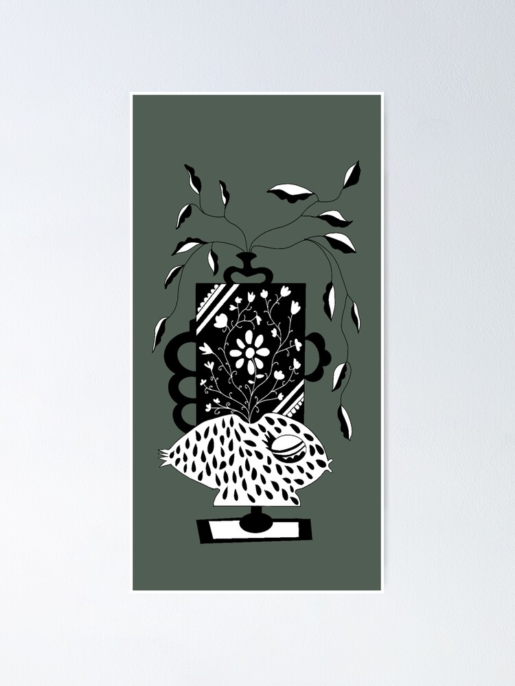 "Black and white ink pen drawing" Poster for Sale by CukyArtist | Redbubble