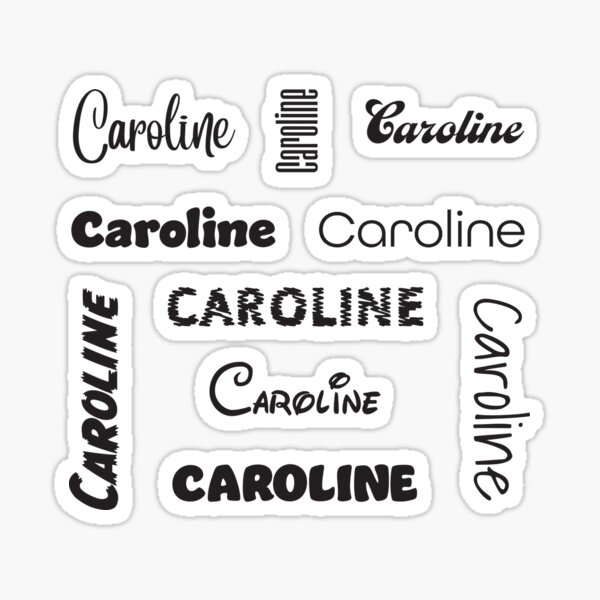 "Caroline BLACK & WHITE Name Sticker or Magnet collection" Sticker for ...