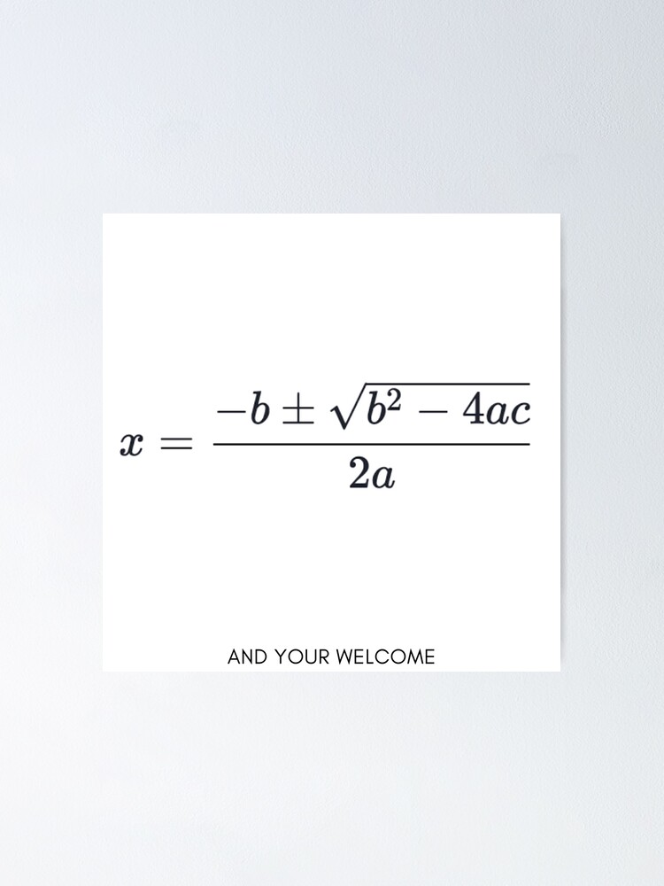 "Quadratic Formula" Poster by billygoat24 | Redbubble