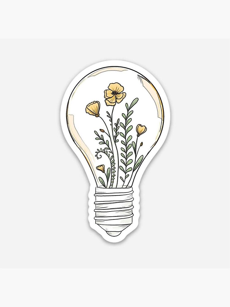 "Light bulb flower sticker" Sticker by Greta-Marie | Redbubble