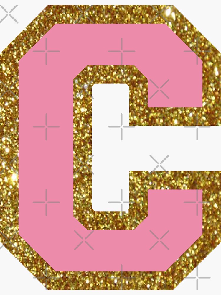"gold and pink varsity letter C" Sticker for Sale by byleahwithlove ...