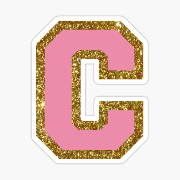 "gold and pink varsity letter C" Sticker for Sale by byleahwithlove ...