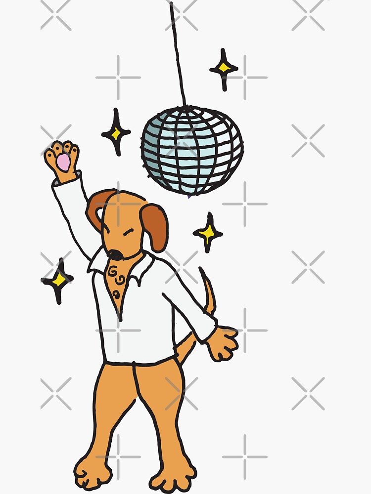 "Disco Dog" Sticker for Sale by fazann | Redbubble