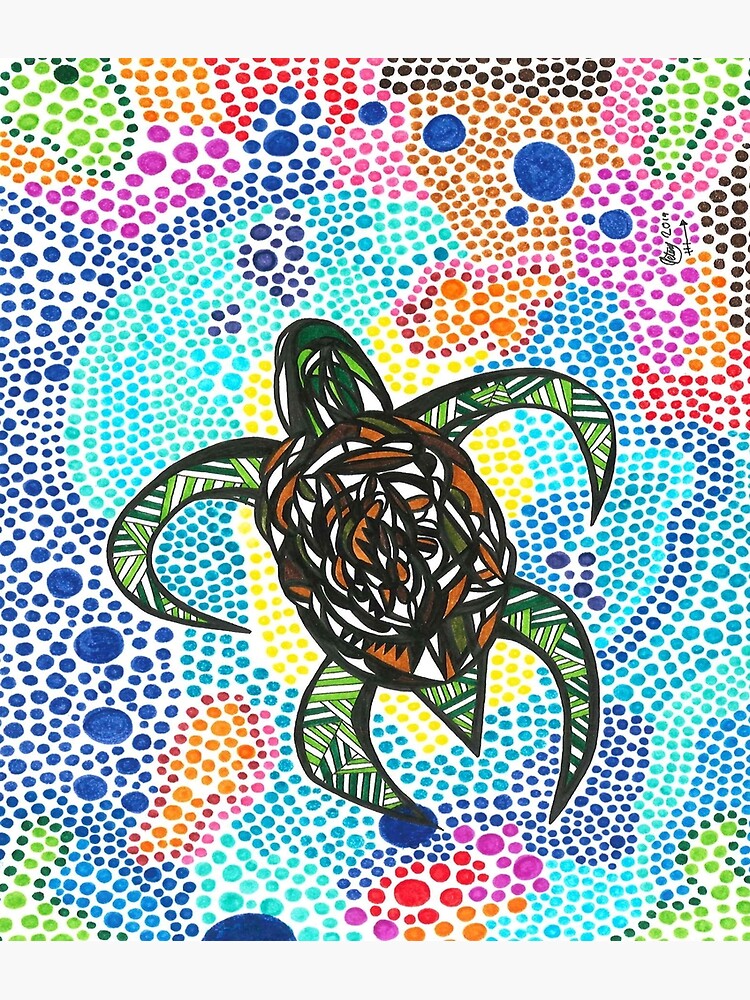 "Funky Turtle" Canvas Print by Pjohnstonesart | Redbubble