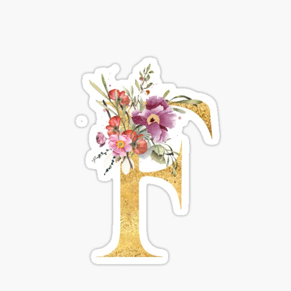 Pegatina «Ramo de flores con la letra F» de TheFamilyVan | Redbubble