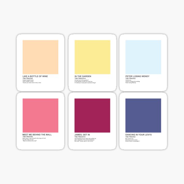"Lyric Color Swatches #1" Sticker for Sale by laughingplace55 | Redbubble