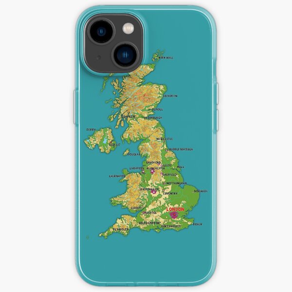 "United Kingdom physical map, topographic map of UK, the capital, the ...