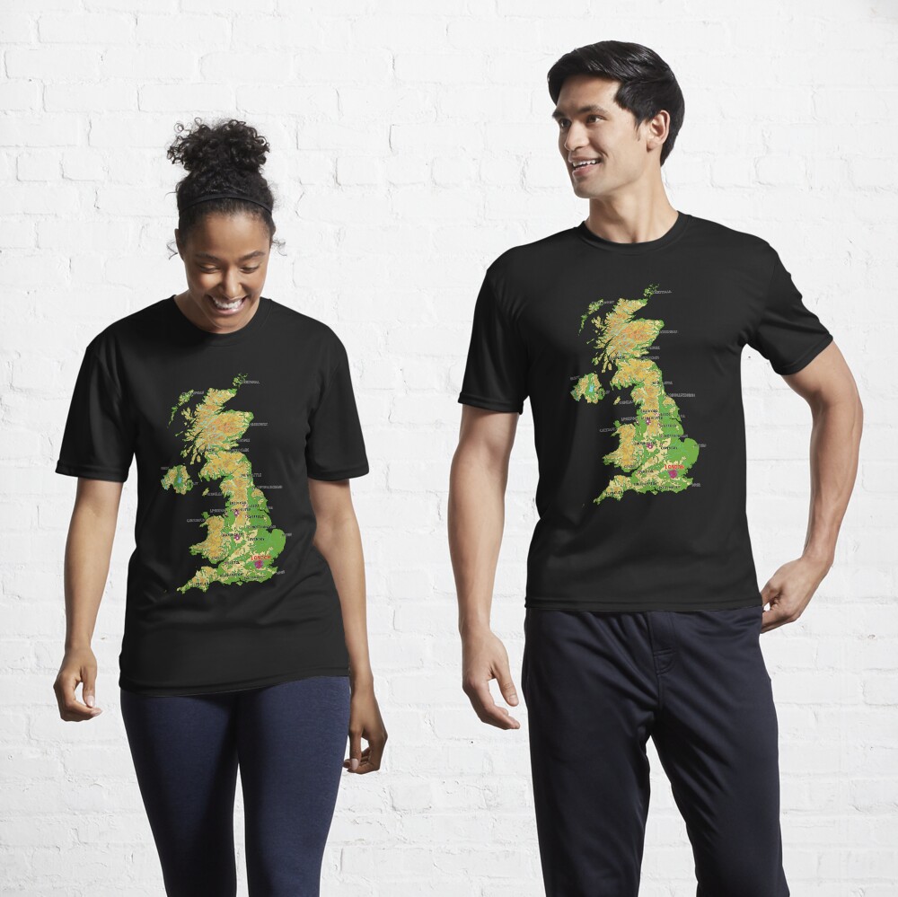 "United Kingdom physical map, topographic map of UK, the capital, the ...