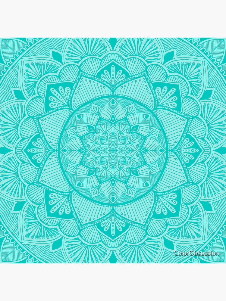 "Turquoise Mandala 2" Sticker by ColorObsession | Redbubble