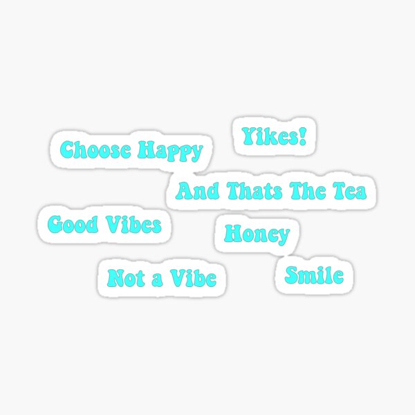 "Bright Teal VSCO Word Sticker Pack" Sticker for Sale by JuliesDesigns ...