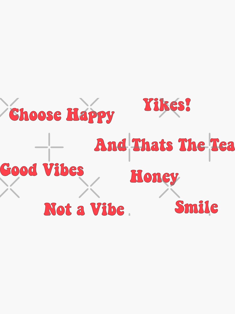 "Bright Red VSCO Word Sticker Pack" Sticker for Sale by JuliesDesigns ...