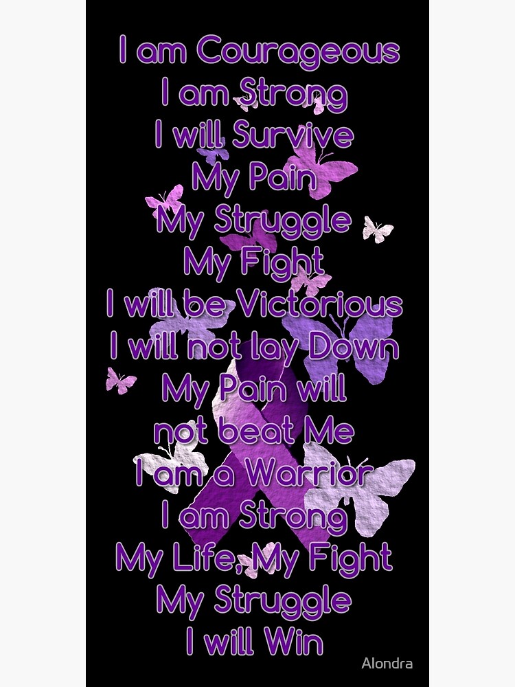"Purple Awareness Ribbon My Struggle Poem" Poster for Sale by Alondra ...