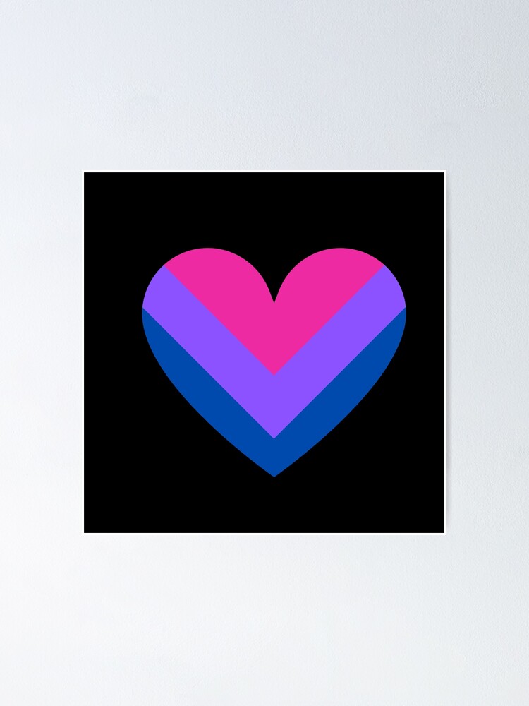 "Chevron Pride Flag Hearts - Bisexual" Poster by thesassypanda | Redbubble