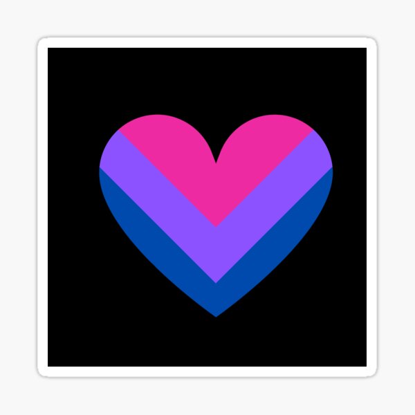 "Chevron Pride Flag Hearts - Bisexual" Sticker for Sale by ...