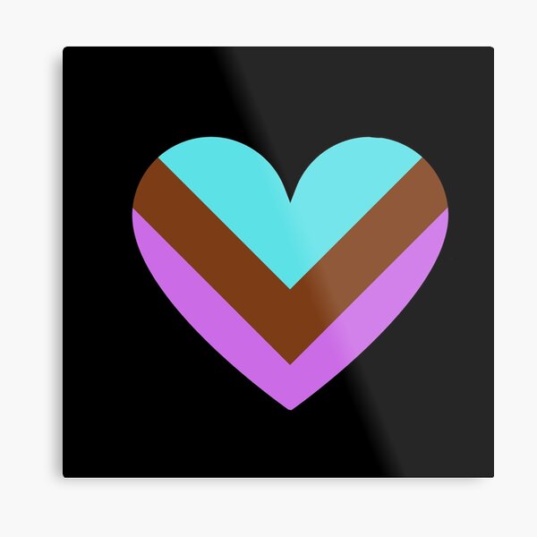 "Copy of Chevron Pride Flag Hearts - Androsexual" Metal Print by ...