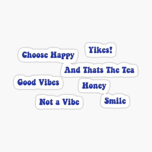 "Dark Blue VSCO Word Sticker Pack" Sticker for Sale by JuliesDesigns ...