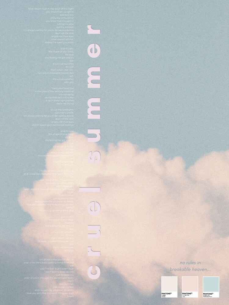 "Cruel Summer Taylor Swift Poster" Sticker for Sale by jnnavas | Redbubble