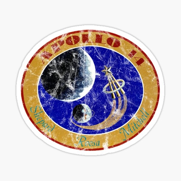 "NASA Apollo 14 (distressed)" Sticker for Sale by n0l4n | Redbubble