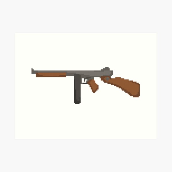 "Pixel Thompson Gun" Art Print for Sale by GeorgeBarwick | Redbubble